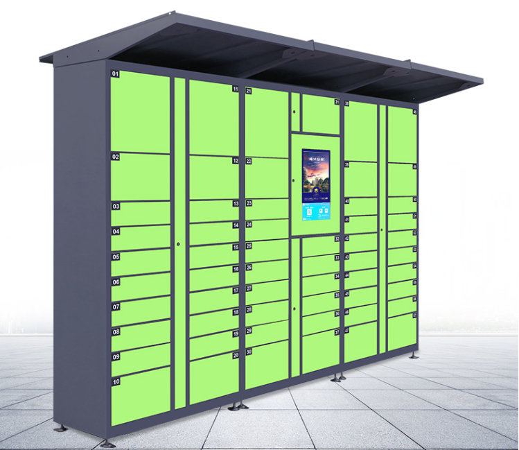 Steel Material Smart Parcel Locker Big Screen Customized Postal Indoor ...